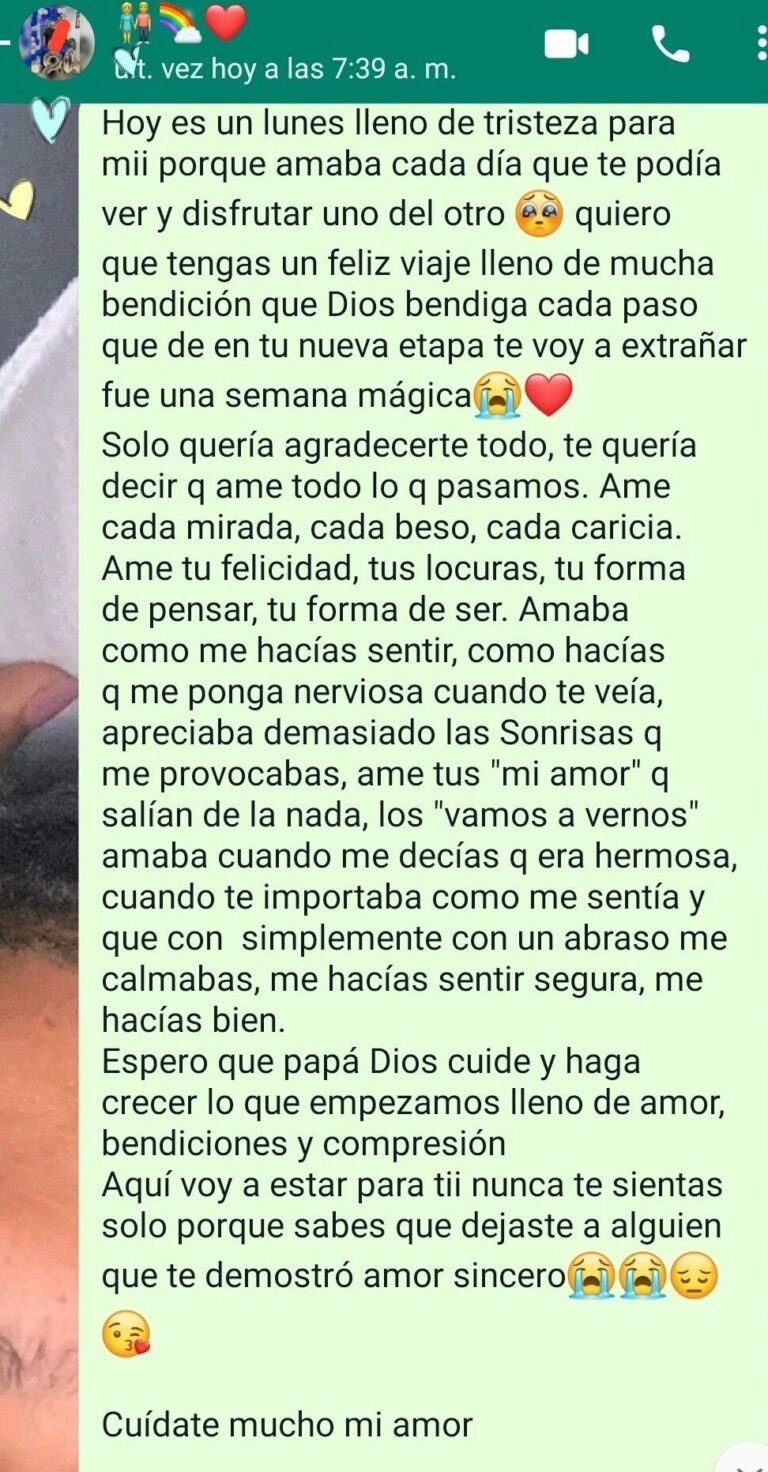 Carta de despedida: Buen viaje amor, te voy a extrañar